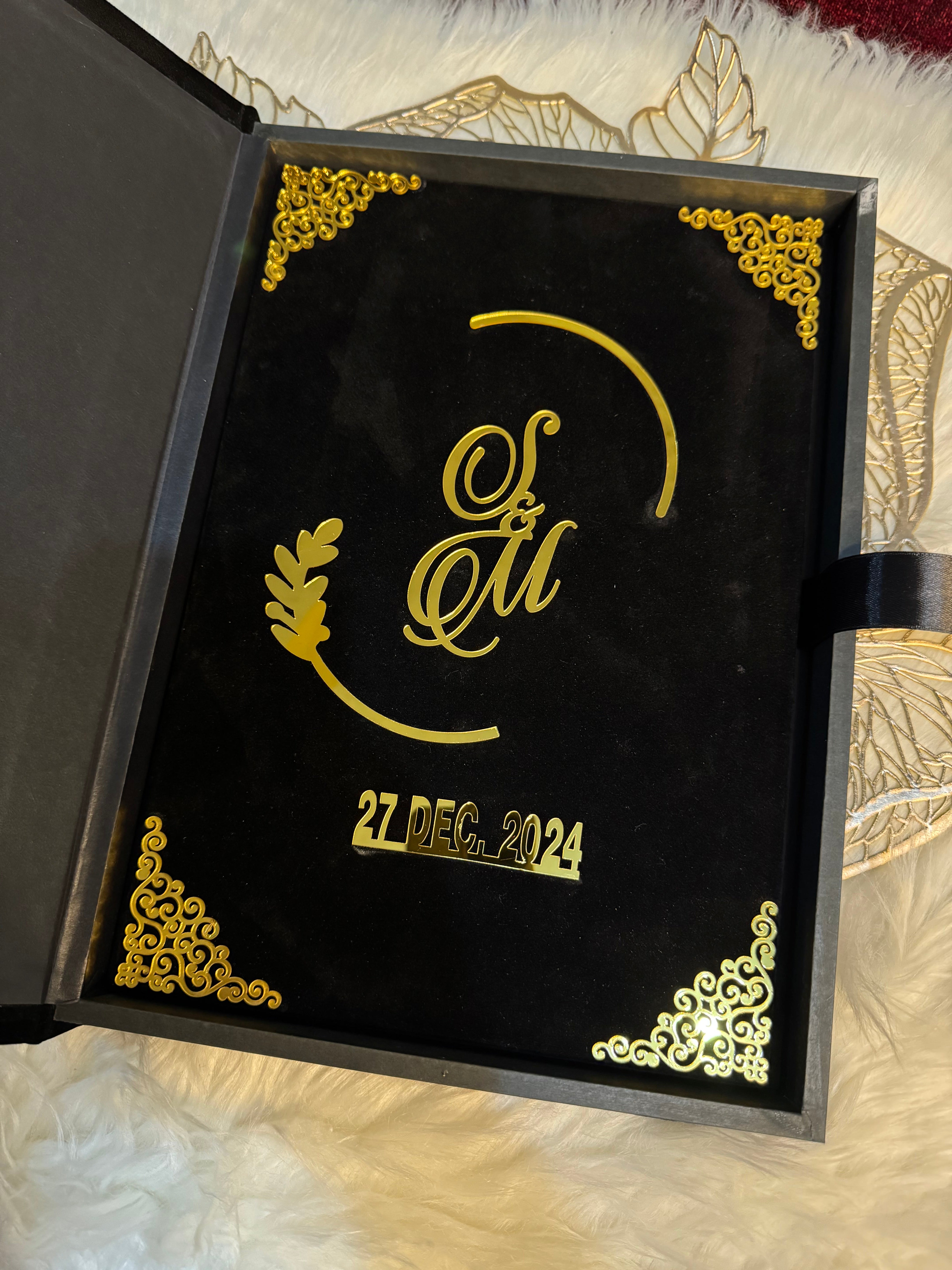 Self Design Fabric Black Booklet Premium – Nikkah Day