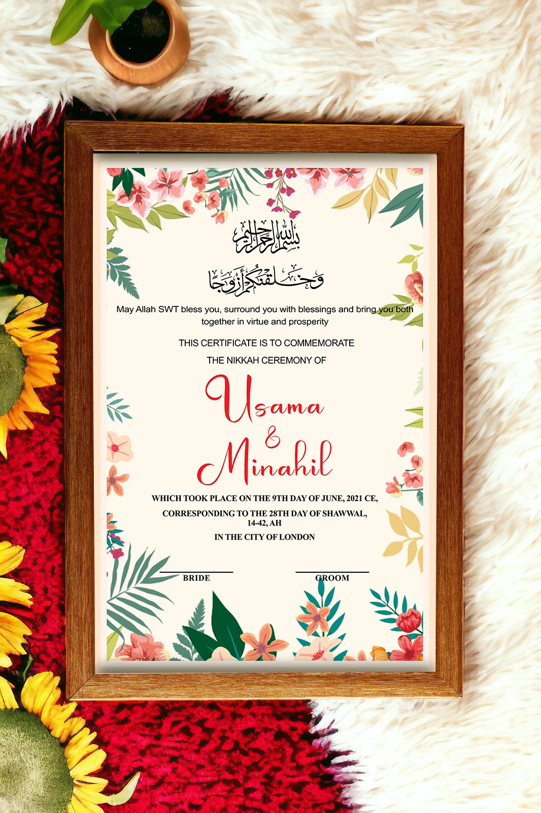 Customised Nikah Frame #001 – Nikkah Day