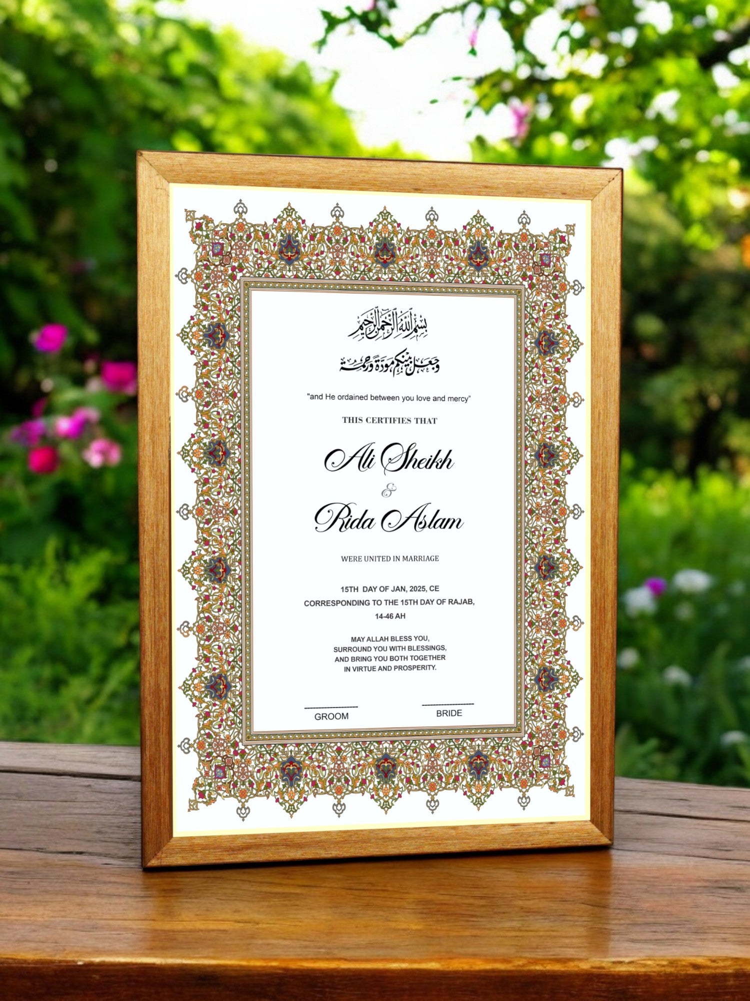 Mandala Throne Nikah Frame – Sharp and Elegant Design | Nikkahday ...