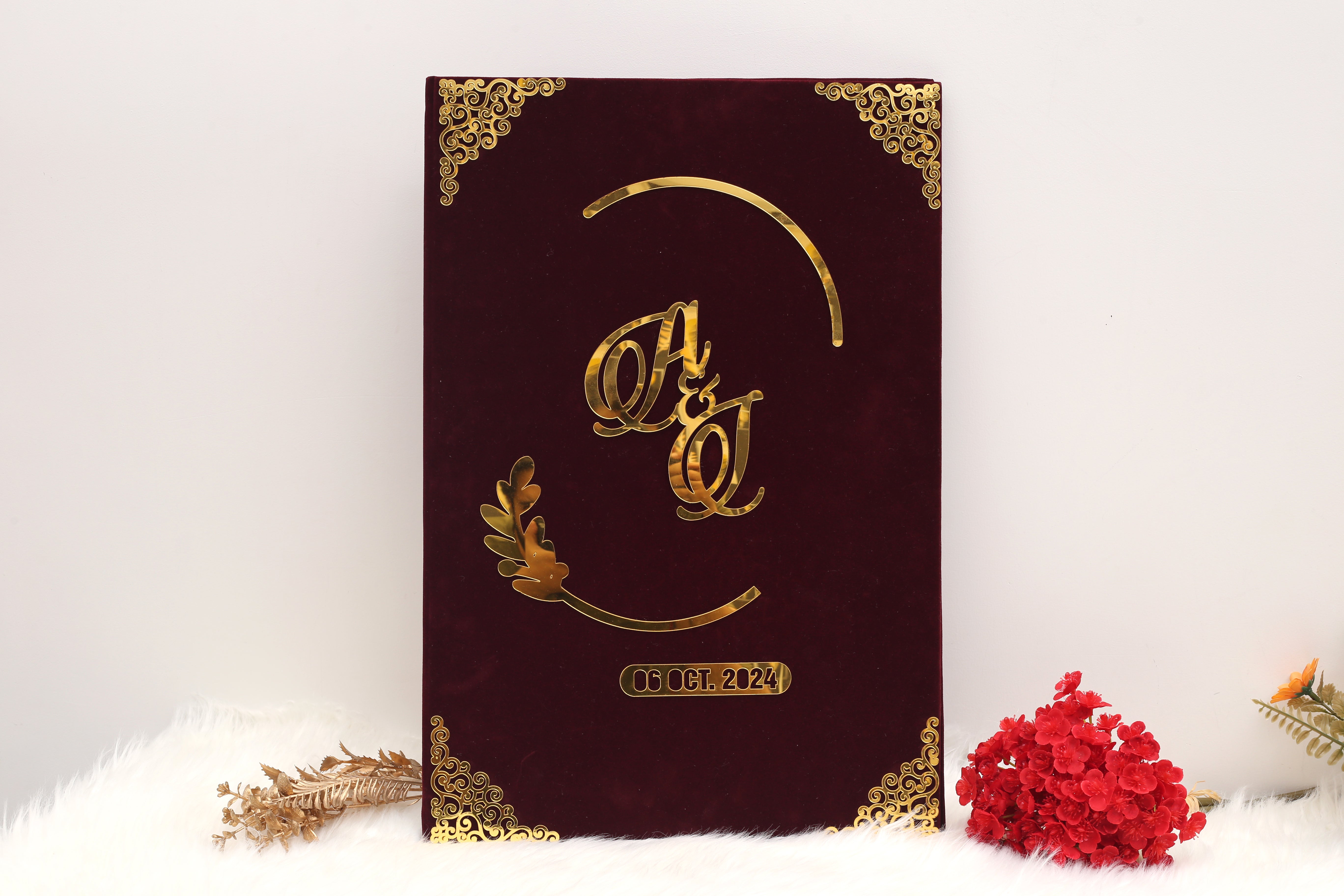 Self-Design Fabric Mahroon Booklet Premium | Nikkah Day